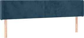 Čelo postele typu ušák tmavě modrá 163x16x78/88 cm samet 3118546