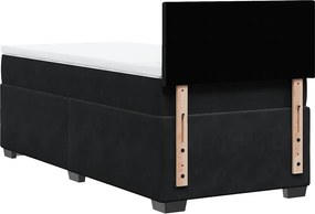 Box spring postel s matrací černá 80 x 200 cm samet 3286158