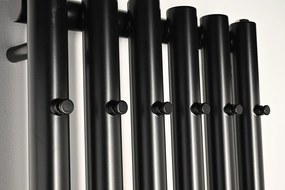 Sapho Pilon otopné těleso 418 x 1800 mm se šesti háčky pro ručník černá mat IZ132T