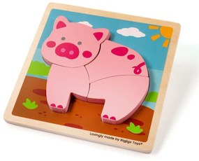 Bigjigs Toys Vkládací puzzle Prasátko