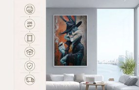 Drsný zajíc - obraz - Stylizovaná postava v urban art stylu 46 - 70 x 100 cm - 1 149 Kč