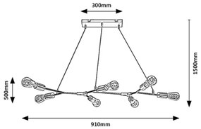 Rabalux 72027 - Lustr na lanku BRANWEN 7xE27/25W/230V