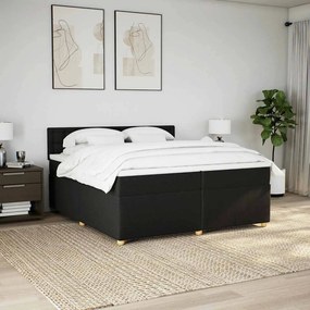 Box spring postel s matrací černá 200x200 cm textil 3289103
