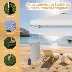 Costway Pavilon skládací pavilon s 2 bočními stěnami a taškou vč. 4 větrná lana