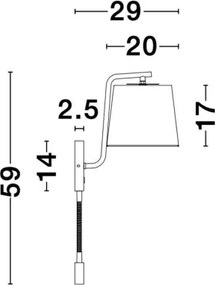 Nástěnné svítidlo NOVA LUCE SAGE E27 + LED na čtení 3000K 9129330 bez žárovky