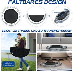Costway Ø 101 cm skládací mini trampolína fitness trampolína s výškově