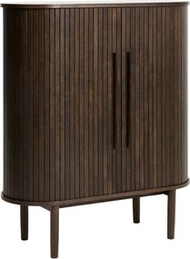 Skříňka v dekoru dubu s posuvnými dveřmi v tmavě přírodní barvě 100x118x40 cm Meta – Unique Furniture