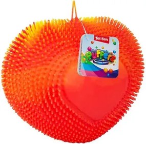 TEDDIES Antistresový mačkací míček srdce chlupatý duhový 18 cm / 3 bar