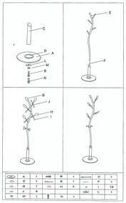 Kondela Kovový věšák, bílá, SADIK