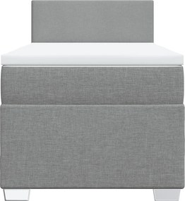 Box spring postel s matrací světle šedá 90x200 cm textil 3288064