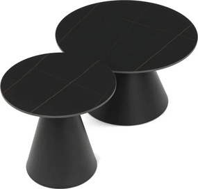 Konferenční stolek 70x70x41cm CT-F4118 BK, keramika, mramor