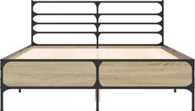 Rám postele dub sonoma 120 x 190 cm kompozitní dřevo a kov 3280068