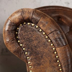 Massive home | Hnědý otoman Chesterfield mikrovlákno