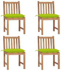 Zahradní židle 4 ks s poduškami masivní teak 3073114