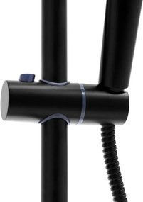Erga Bergen Therm, sprchová souprava s termostatickou baterií a dešťovou hlavicí 25cm, černá matná, ERG-YKA-BP.BERGEN-THERM-25-BLK