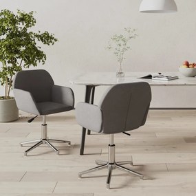 Otočné jídelní židle 2 ks světle šedé textil 3103030