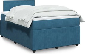 Box spring postel s matrací modrá 120 x 190 cm samet 3289984