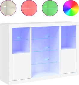 Příborníky s LED osvětlením 3 ks bílé kompozitní dřevo 3209128