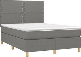 Box spring postel s matrací tmavě šedý 140 x 190 cm textil 3142250