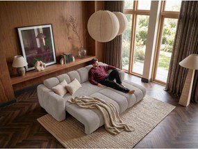 Béžová žinylková rozkládací rohová pohovka (pravý roh) Michell – Miuform