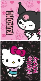 Plážová osuška z mikrovlákna Kuromi & Hello Kitty - 70x140 cm