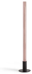 Minimalistická stojací lampa ve tvaru válce Estela Floor  Válcová stojací lampa z ručně foukaného skla, dřeva a kovu Estela Floor Dekor: Bledě růžový