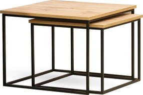Stima Konferenční stolek L7 set 2 kusů, dub wotan/černý kov | Odstín: dub sonoma