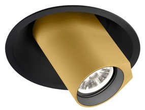 Wever & ducré kulaté zapuštěné stropní svítidlo bliek round ceiling rec 1.0 led 1800-3000k b-g tree černá matná + zlatá
