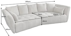 Designová sedačka Wellington 295 cm šedá