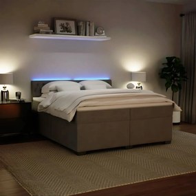 Box spring postel s matrací světle šedá 200x200 cm samet 3288708