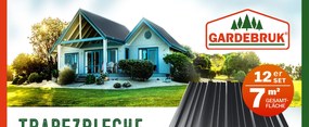 Gardebruk Trapézový plech sada 12 ks šedý 129 × 46 cm perforované 7m²