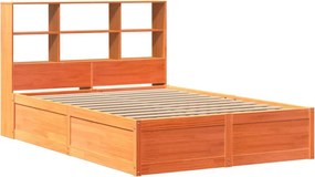 Postel bez matrace voskově hnědá 140 x 190 cm masivní borovice 3323469