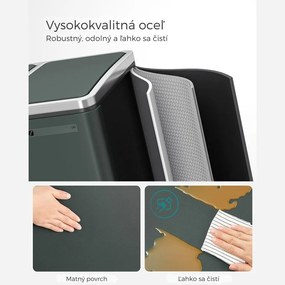 Koš na třídění odpadu SORT 54 l (3×18 l), antracitová/stříbrná SongmicsHome