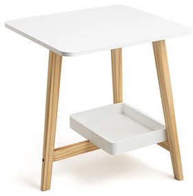 Vinthera Bílý noční stolek s úložným prostorem - rozměry 43 x 38 x 48 cm