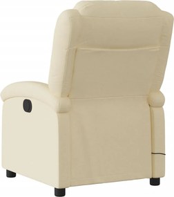 Elektrické masážní polohovací křeslo krémové textil 3204161