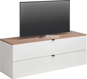 XXXLutz KOMODA POD TELEVIZI, bílá, dub artisan, 140/62/44 cm Hom`in - Komody bílé - 002737044114