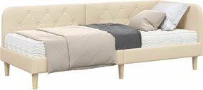 Rohový rám postele Krémová 80 x 200 cm textil 3394107