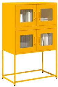Skříň highboard hořčicově žlutá 68x39x107 cm ocel