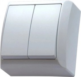 Ospel Sériový přepínač BIS na omítku, 10AX, 250V, 2200W, IP20, bílá