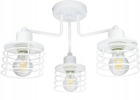 Stropní Svítidlo Loft Bílé Edison Led Košík Drátěnka Závěsný Lustr E27
