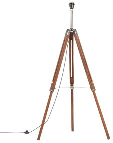Stojací lampa Berea - masivní teakové dřevo - 141 cm | hnědá a černá