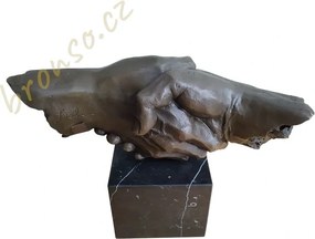 Socha Podání rukou Dali – Signovaná umělecká plastika s bronzovou patinou