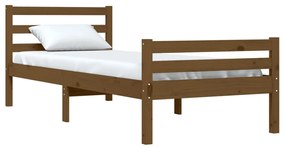 Rám postele medově hnědý masivní dřevo 100 x 200 cm - Default Title