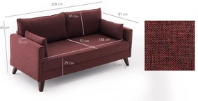 Atelier del Sofa 3-místná pohovka Bella Sofa Bed - Claret Red, Červená