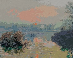 zuty zuty - malování podle čísel - le coucher de soleil sur la seine (claude monet), 40x50 cm, plátno
