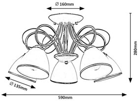 Brilagi - Přisazený lustr FRED 5xE27/60W/230V pr. 59 cm zlatá