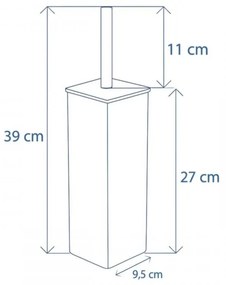 Erga Fonti, WC kartáč na postavení se silikonovým kartáčem, černá, ERG-YKA-P.FONTI-SILKA-FB
