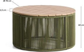 Kulatý zahradní konferenční stolek s deskou z akácie ø 70 cm Dandara – Kave Home