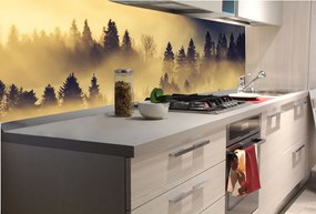DIMEX | Fototapeta do kuchyně Lesní krajina KI-180-142 | 180 x 60 cm | černá, žlutá