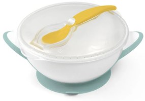 Dětská miska s přísavkou a lžičkou Baby Ono bílo-mátová Barva: Bílá